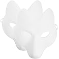 Amazon.com: SAFIGLE Masquerade Fox Masks 2Pcs White Plain Masks ...