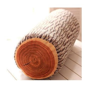 Amazon.com: Log-shaped Head Rest Pillow Decorative Wood Columns Novelty ...