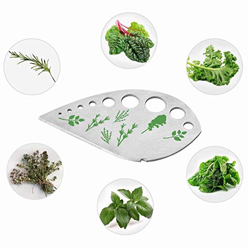Herb Leaf Stripper with Chopper, Stainless Steel Vegetable Stem Scraper ...
