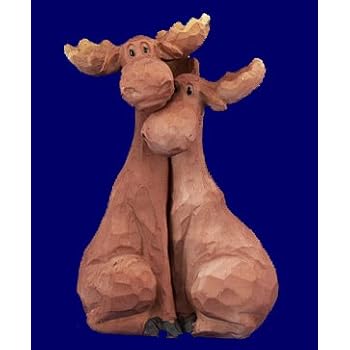 Amazon.com: Hugging Moose Pair 4 x 2.5 x 5 Inch Resin Crafted Tabletop ...