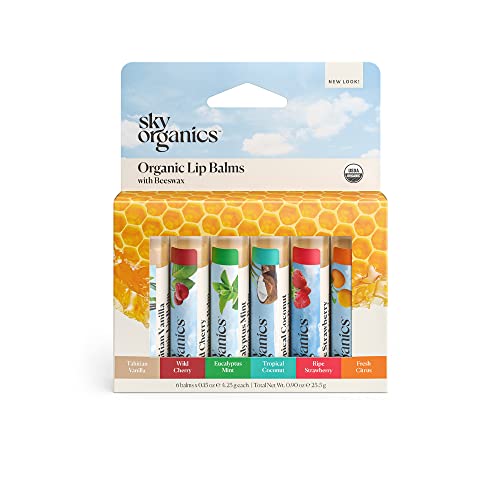 Sky Organics Organic Lip Balm with Beeswax and a Rich Nourishing Blend ...