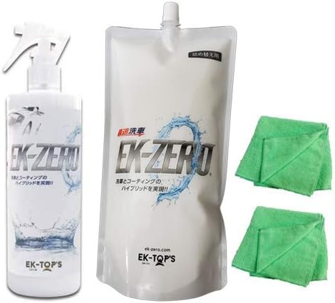 Amazon | 【期間限定！ラジオショッピング人気商品！】洗車革命 EK-ZERO 無水洗浄 自動車専用 艶出しコーティング剤 (500mlボトル、詰替1000mlパック、専用クロス ...