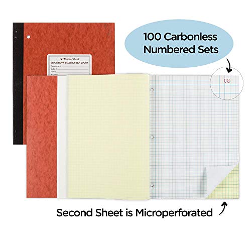 National Laboratory Notebook, 4 x 4 Quad Ruled, Brown, Cover, 11" x 9. ...