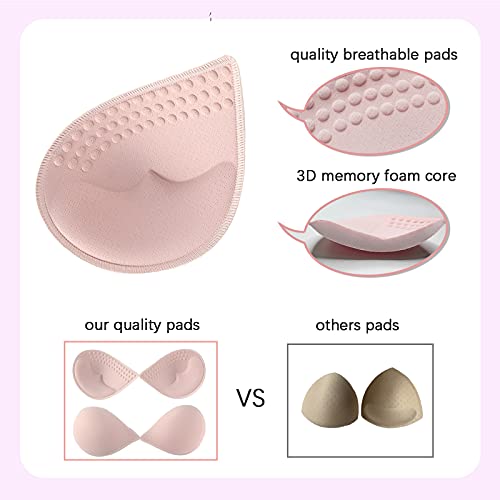 Bra Pads Inserts 4 Pairs, Latex Bras Cups Inserts Removable for Women's ...