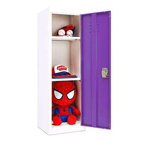 INVIE Kids Metal Storage Locker 3 Tier Steel Locker, Steel Cabinet with ...