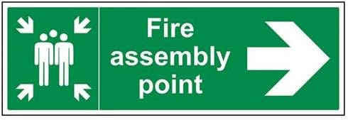 VSafety Fire Assembly Point Arrow Right Sign – Landscape – 600mm x ...