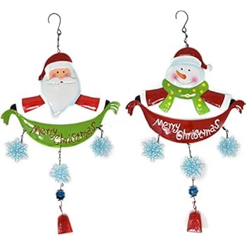 Amazon.com : Collections Etc Winter Snowman Holiday Garden Wind Chimes ...
