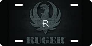 Amazon.com: Ruger gun aluminum license plate blue and silver rust proof ...