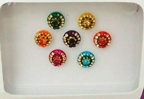 BA13 Multi Colour Gold Bindi Stone Bindi Tattoo Bollywood Fancy Party ...