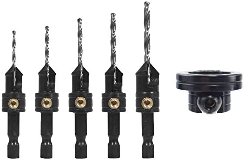 Snappy Quick-Change 5-Pc. Countersink Drill Bit Set with Rotating Depth ...