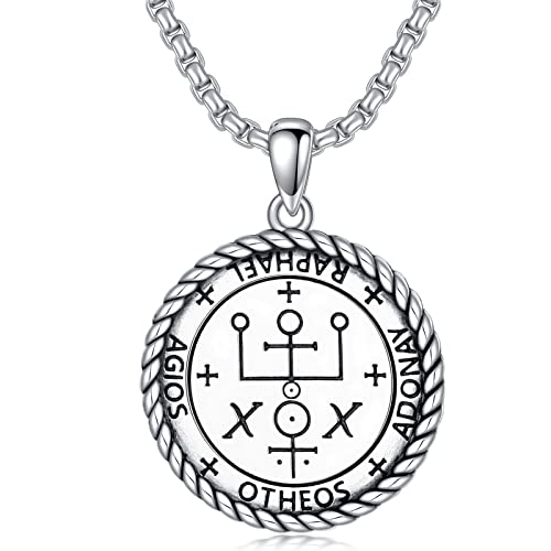 Archangel Raphael Sigil Necklace 925 Sterling Silver Saint Raphael ...