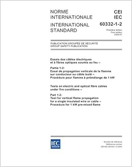 IEC 60332-1-2 Ed. 1.0 b:2004, Tests on electric and optical fibre ...