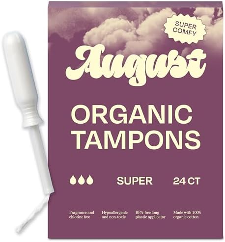 سعر August Super Tampons - 24-Pack 100% Organic Cotton Tampons for Women and Anyone Who ...