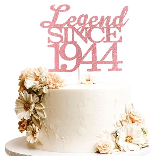 ximoogoooz Legend Since 1944 Cake Topper 80th Happy Birthday Cake ...