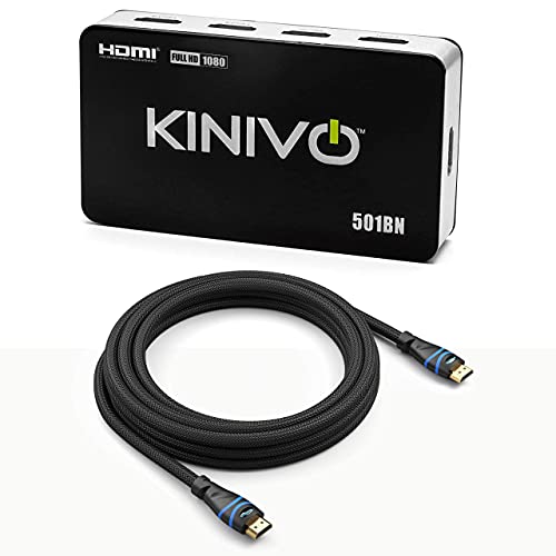 Kinivo 501BN 4K HDMI Switch with BlueRigger 4K HDMI Cable - 15FT (5 ...