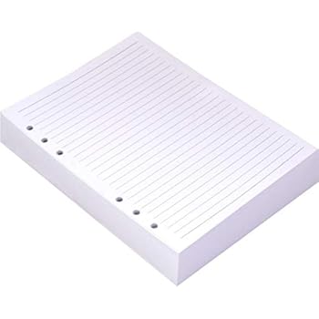 Amazon.com : A5 Lined Paper 6-Hole Punched, 250 Sheets (500 Pages), 100 ...