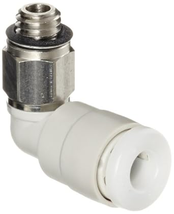 SMC KG Series Stainless Steel 303 and PBT Push-to-Connect Tube Fitting, 90 Degree Elbow, 4mm ...