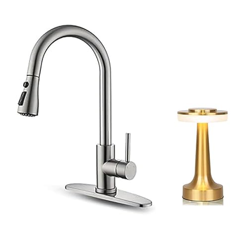 JHPGEOE Kitchen Faucet with Pull Down Sprayer Multitask Mode Single ...