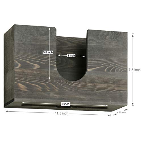 MyGift Vintage Gray Solid Wood Wall Mounted Bathroom Paper Hand Towel ...