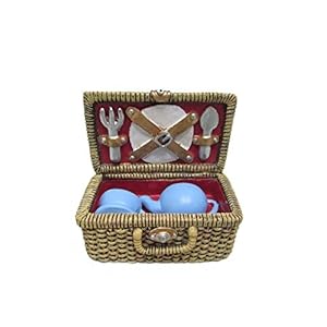 Miniature Figurine Fairy Garden Picnic Basket