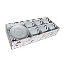 Amazon.com | Set of 6 Cappuccino Cups & Saucers by Cuisinox - White ...