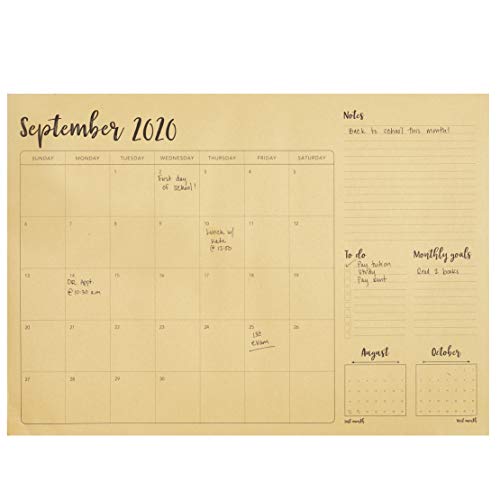2020-2021 Academic Calendar Desk Blotter Pad, 18 Month Planner (Brown ...