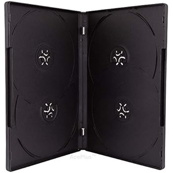 Amazon.com: 14mm CD DVD Storage Case 4 Discs Black With Tray Quad ...