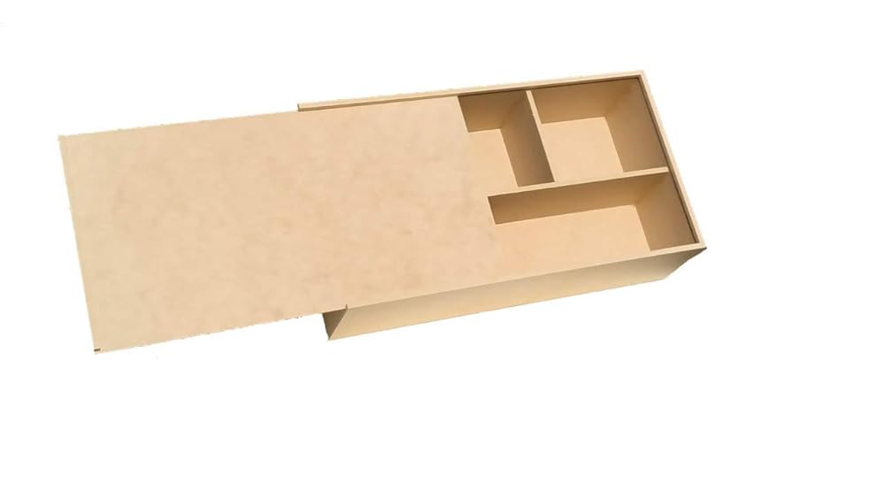 Caja de madera (MDF) para copa y botella con tres divisiones, para ...