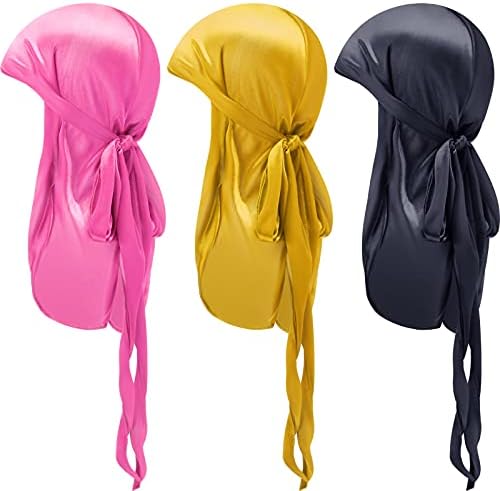 سعر 3 Pieces Silky Satin Baby Durags Kids Satin Durag Caps Headwraps ...