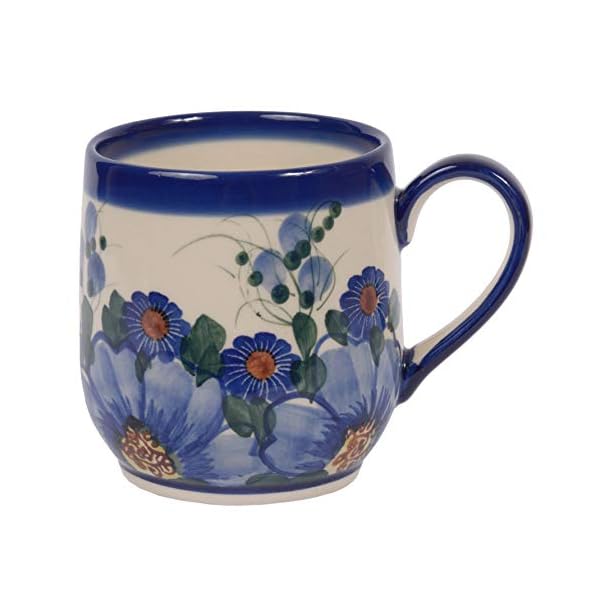 Traditional Polish Pottery, Handcrafted Ceramic Tulip-shaped Mug (300ml ...