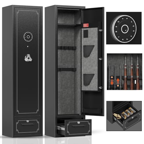 6 Gun Safe,Gun Safes for Home Rifle and Pistols,Gun Cabinet,Rifle Safe ...