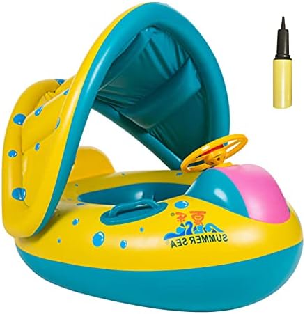 Baby Pool Float Swimming Float with Canopy and Floatie Pump, YOUCANDO ...