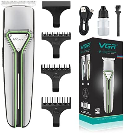 VGR V-008 Professional Rechargeable Hair Trimmer Runtime:120 min Trimmer for men (Silver, Green ...
