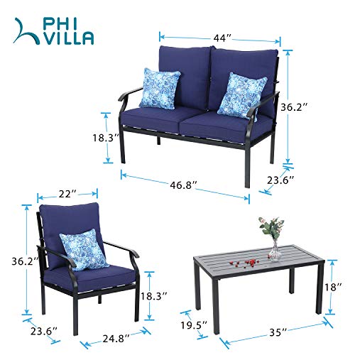 Bella Villa 4 Piece Patio Furniture Set at George Delano blog