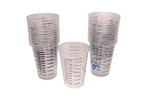 Amazon.com: 25 8oz Disposable Graduated Clear Plastic Measuring Cups ...