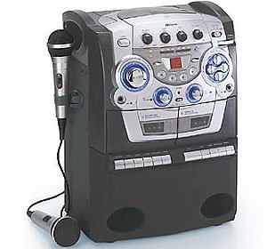 Amazon.com: CD+G Karaoke System with AM/FM Radio, CD Player & Cassette ...