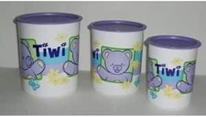 Amazon.com: Tupperware Tiwi Baby Bear One Touch 3 Piece Canister Set (5 ...