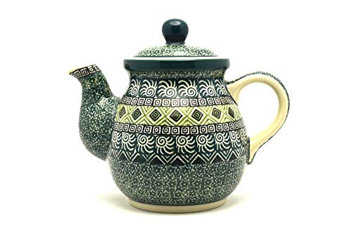 Polish Pottery Gooseneck Teapot - 20 oz. - Aztec Forest - Polish ...