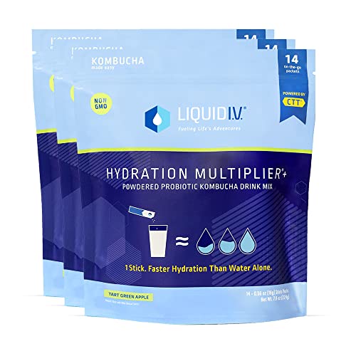Liquid I.V. Hydration Multiplier + Probiotic Kombucha - Tart Green ...