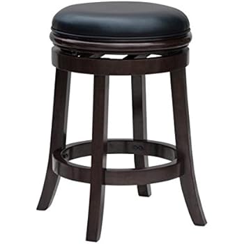 Amazon.com: BOWERY HILL 24" Backless Swivel Stool in Cappuccino ...
