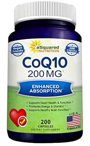 CoQ10 (200 Capsules and 200mg) - High Absorption Vegan CO Q-10 powder ...