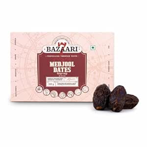 7 BAZAARI Premium Morocco Medjool Dates/Khajoor/Khajur - 500g | Jumbo ...