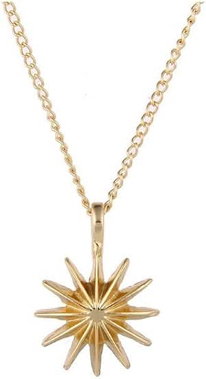 Amazon.com: Sun Rays Necklace Pendant Necklace gold silver Jewelry ...