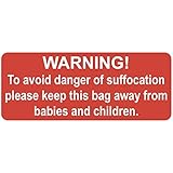 Warning Danger of Suffocation Labels (Amazon & Ebay Compliant) 120pc ...