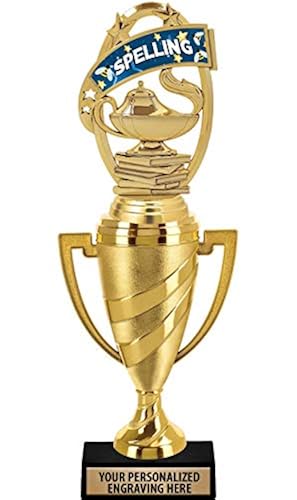 Crown Awards Spelling Bee Trophy, 14" Gold Cup Spelling Bee Trophies ...