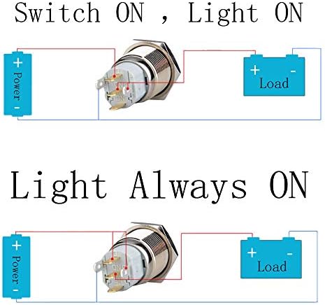 Mintice™ Black Case 16mm White Angel Eye Symbol LED 12V Push Button ...