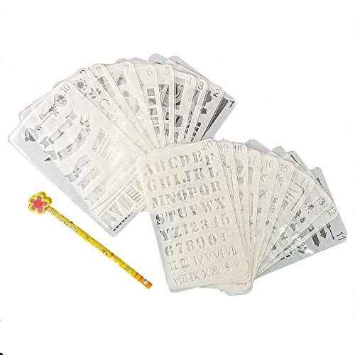 Buy JZK 20 Sheets Assorted Reusable Plastic Drawing Template Bullet ...