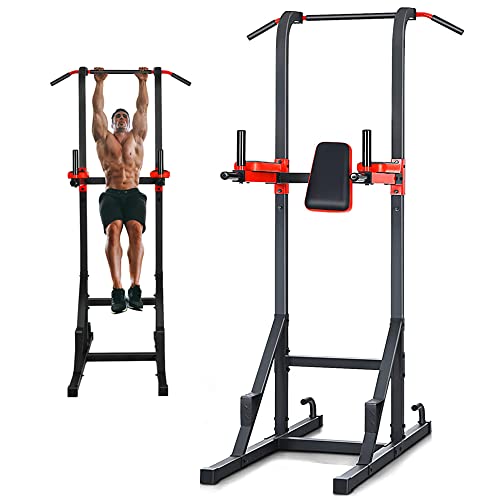 GYMAX Multi-function Power Tower, Heavy-duty Pull Up Bar Stand for Pull ...