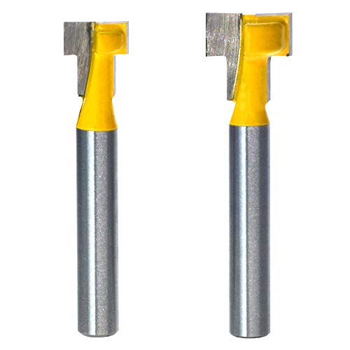 Exqutoo 1/4" Shank T-Slot Cutter Router Bit 3/8" & 1/2" Length ...