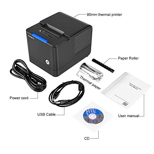 MUNBYN 3'1/8 80mm USB Pos Thermal Receipt Printer with Large Paper Warehouse Auto Cutter Order ...